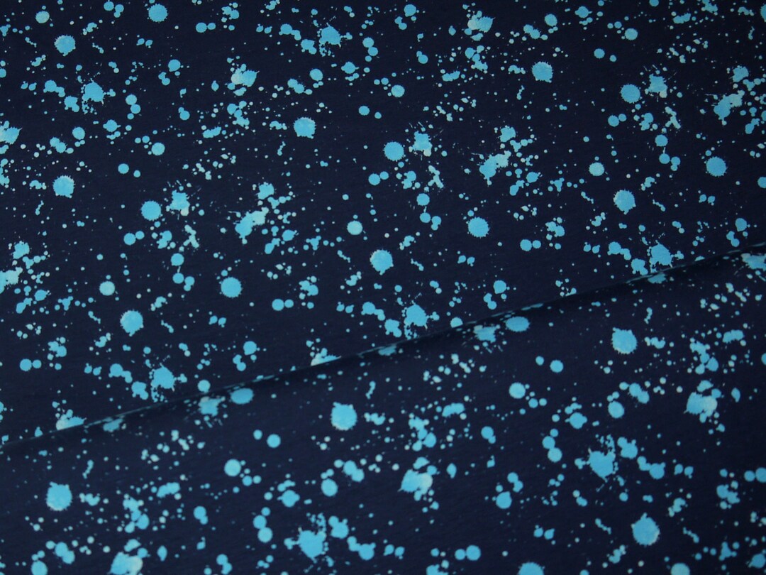 13.98 Euros/meter Color Dab Jersey Sprinkles Pattern Dark Blue Light ...