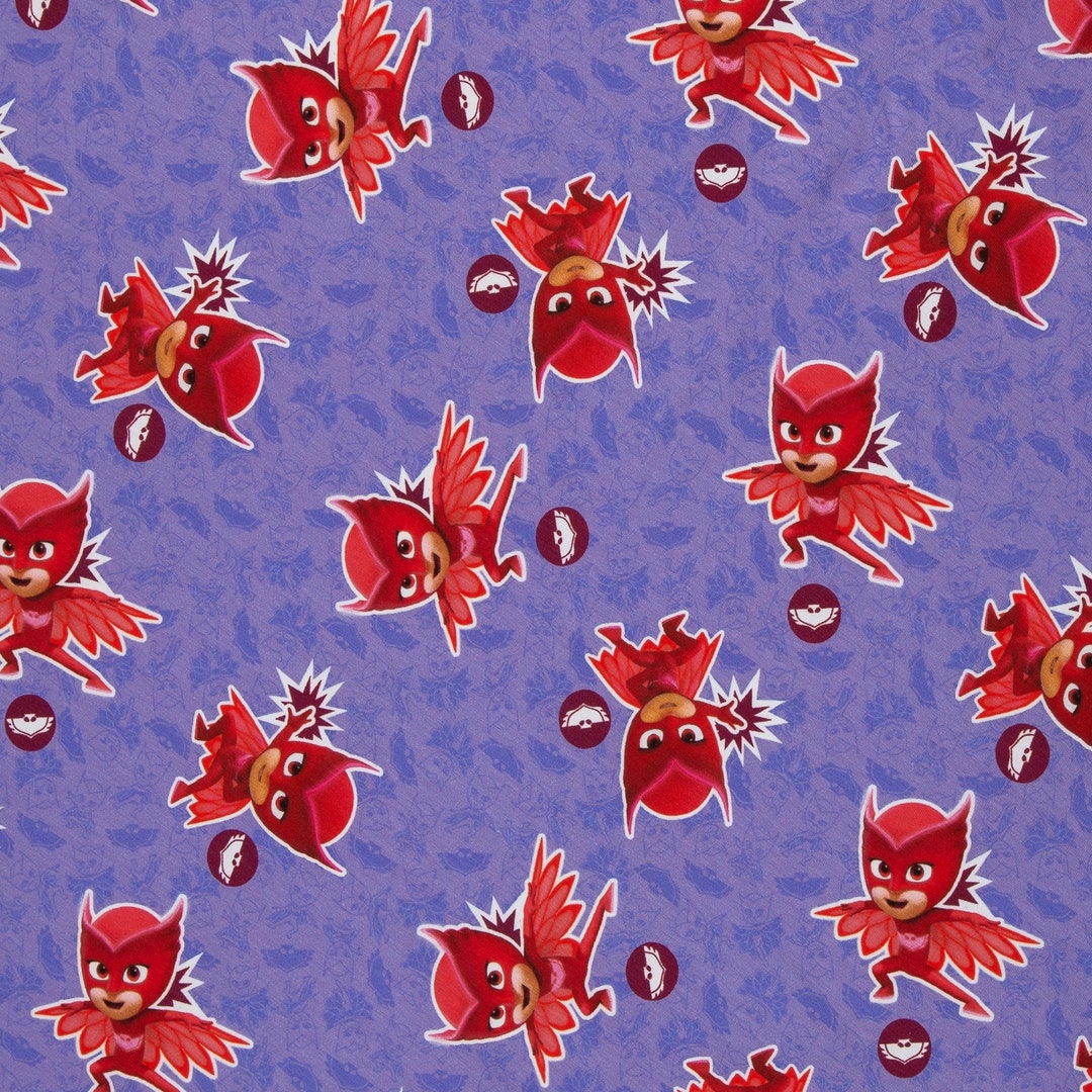 15.98euro/meter Owlette Jersey PJ Masks Pyjama Heroes Purple Licensed ...