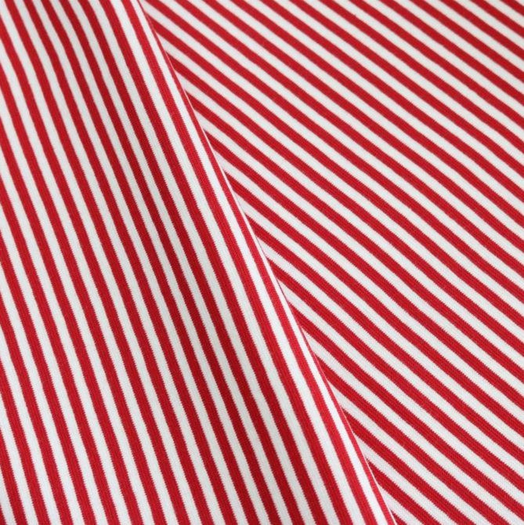 10,98euro/meter Red Striped Cuffs Red White Cuffs Cuff Fabric Cotton ...