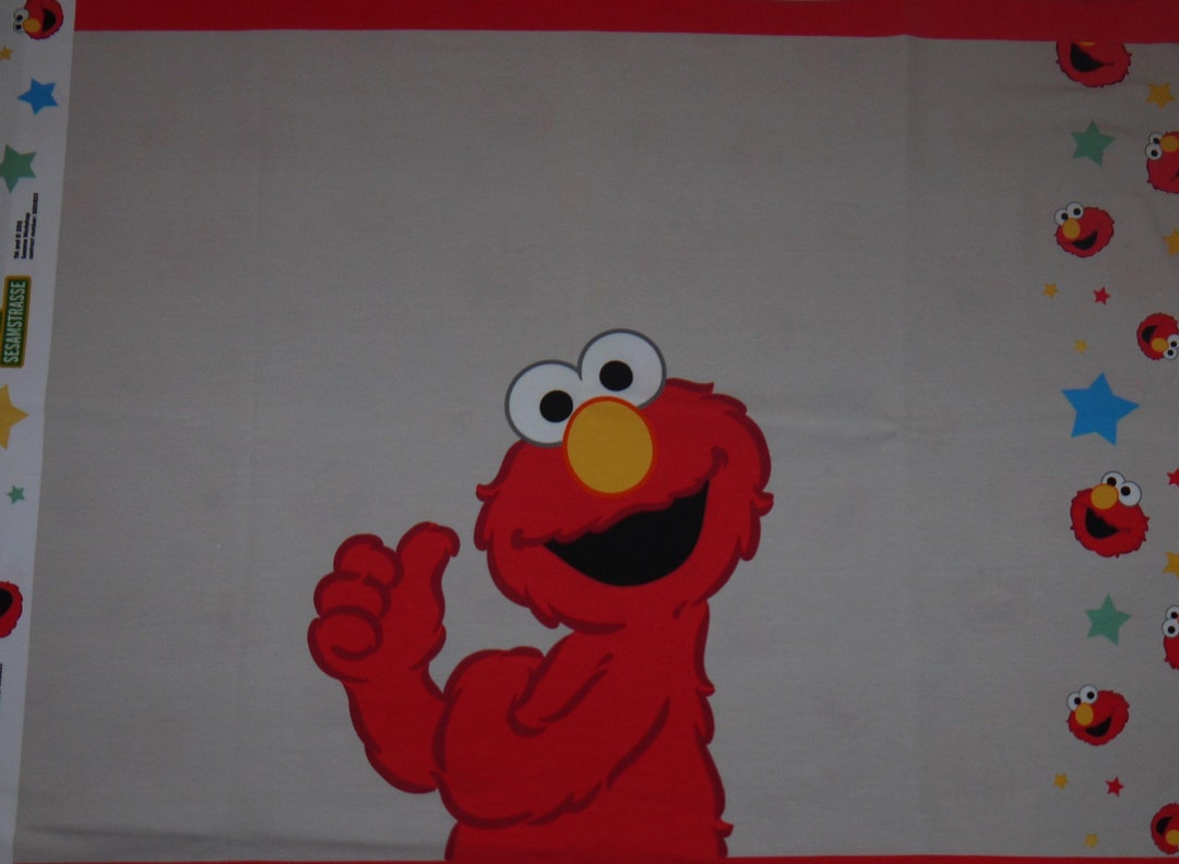 17,98euro/meter Elmo Panel Jersey Grey Red Sesame Street Children's ...