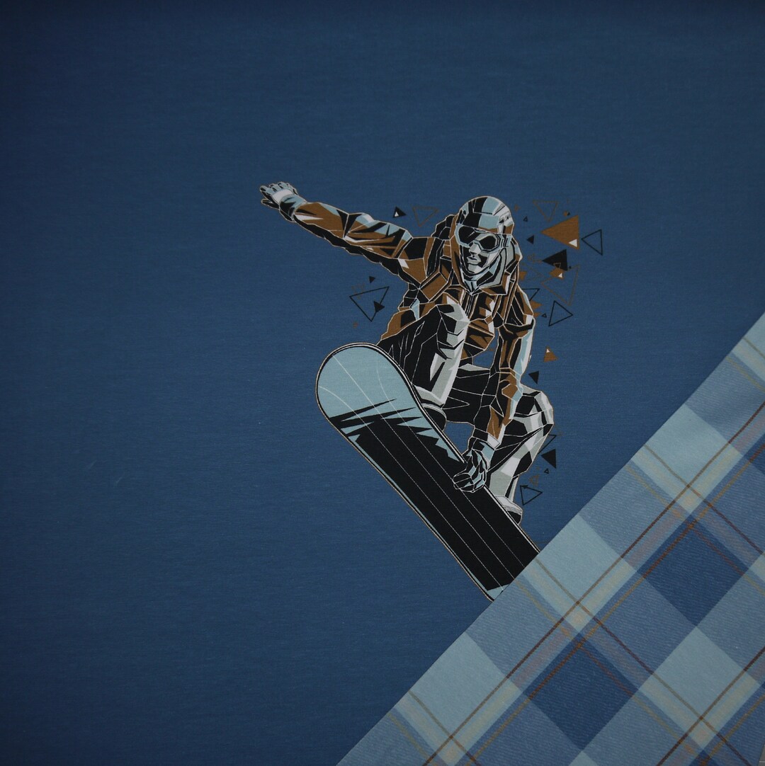 13.98 Euros/meter Snowboarder Jersey Panel 64 Cm Picture With ...