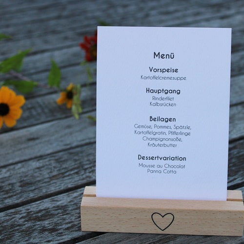 Two Hearts Table Number Holder Menu Stand Number Card - Etsy