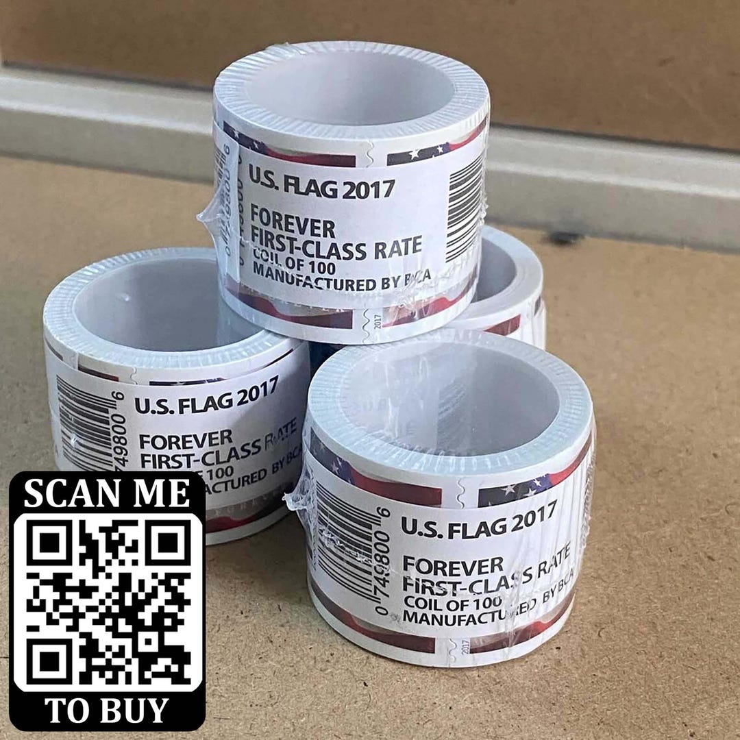 1000 Pcs Roll Stamps Invitation Celebration Anniversary Greeting Cards ...