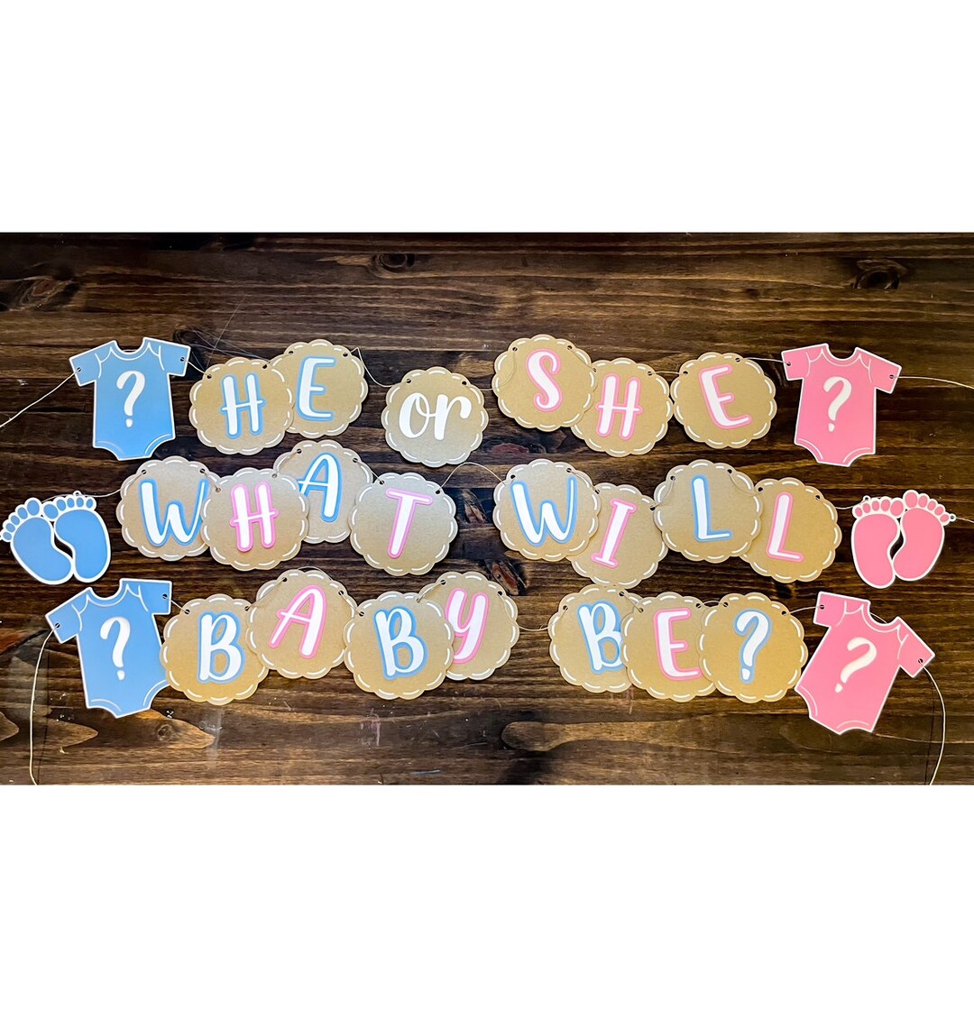 Gender Reveal Banner Custom Party Personalized Customized Name He or ...