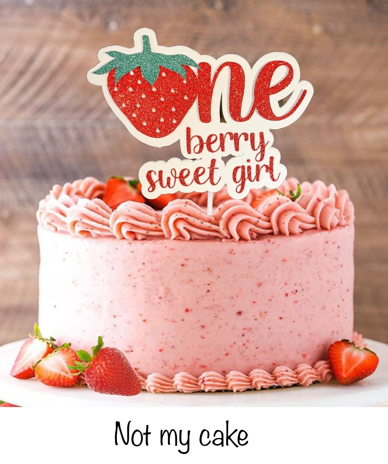 3D Strawberry Smash Cake Topper One First 1st Birthday Glitter - Etsy