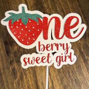 3D Berry First Birthday Custom Name Strawberry Smash Cake Topper One ...