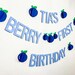 Berry First Birthday Blueberry Banner Customized Personalized 3D ...