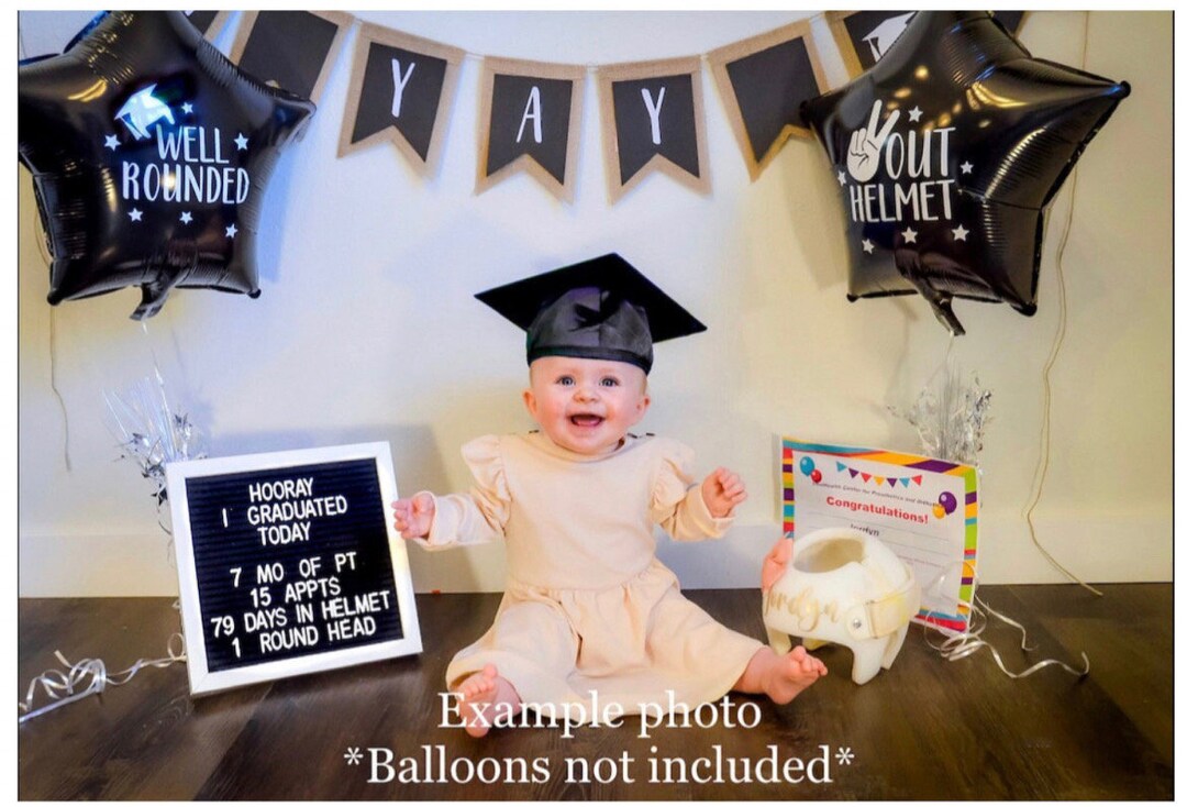 Helmet Graduation Vinyl Transfer Sticker Baby Photo Prop Peace Out Well ...