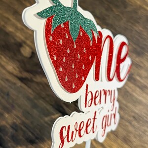 3D Berry First Birthday Custom Name Strawberry Smash Cake Topper One ...