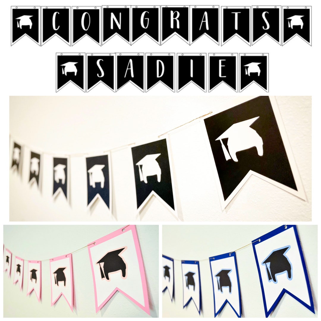 Helmet Graduation Personalized Banner Baby Cap Congrats Well Rounded ...