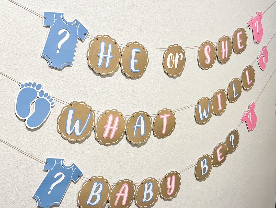 Gender Reveal Banner Custom Party Personalized Customized Name He or ...