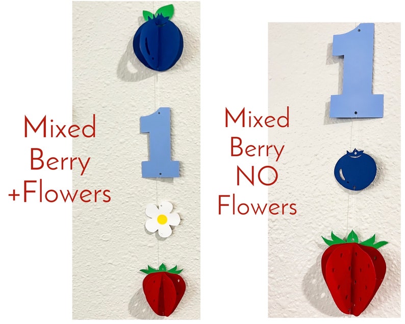 Mixed Berry 1st Birthday Garland: Strawberry, Blueberry, Raspberry ...