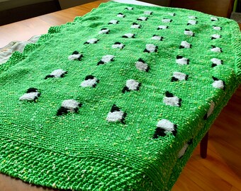 Knit Sheep Baby Blanket Pattern - Etsy