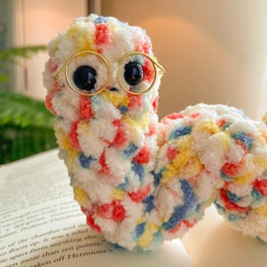 Speckled Bookworm Plushie Crochet Soft and Fluffy Amigurumi -cozy ...