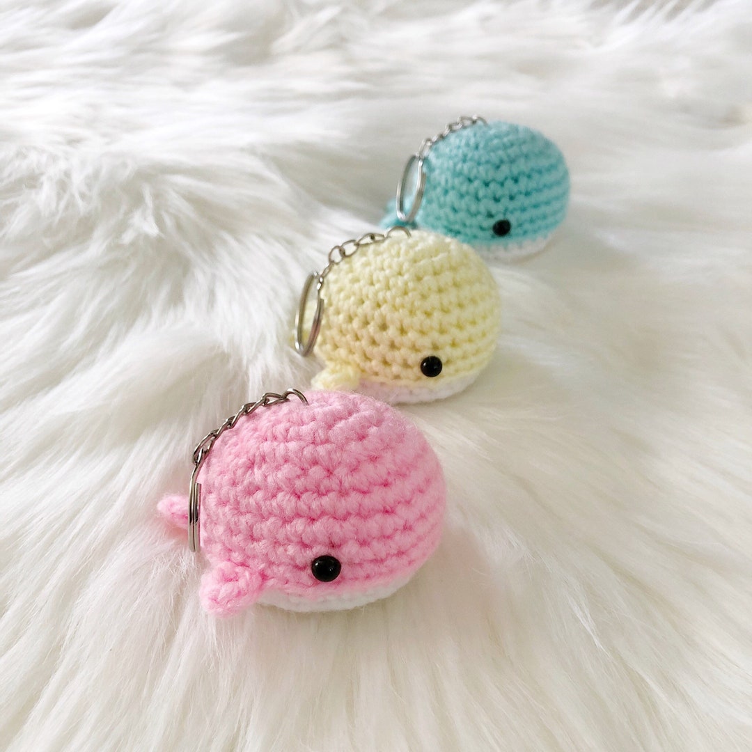 Pastel Whale Keychain Crochet Amigurumi whale Keychain whale Crochet ...