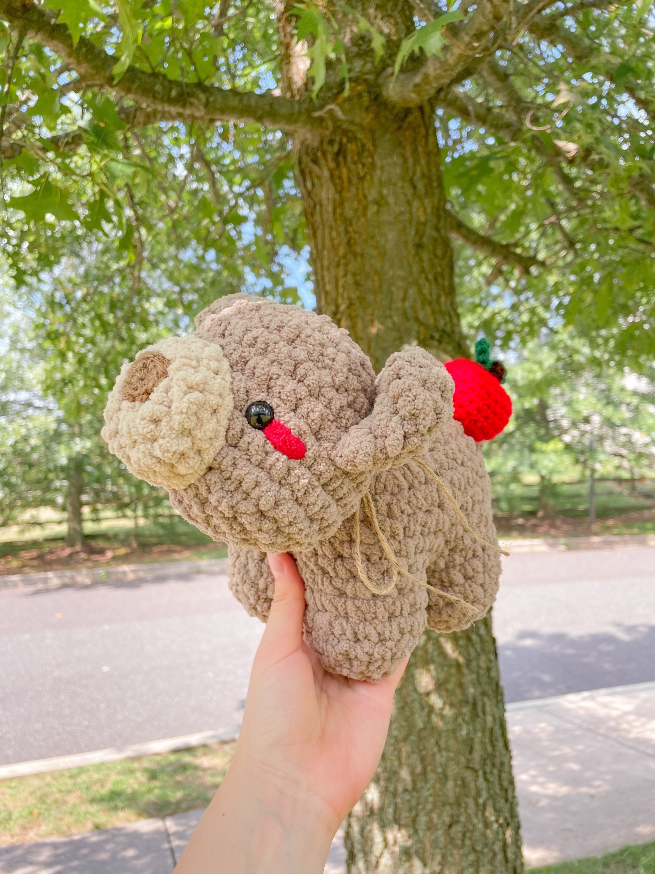 Apple Orchard Bear Plushie Crochet Giant Soft and Fluffy Amigurumi ...