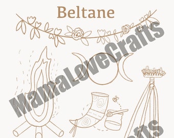 Beltane Colouring Page, Digital Download, Witch Colouring Sheet ...