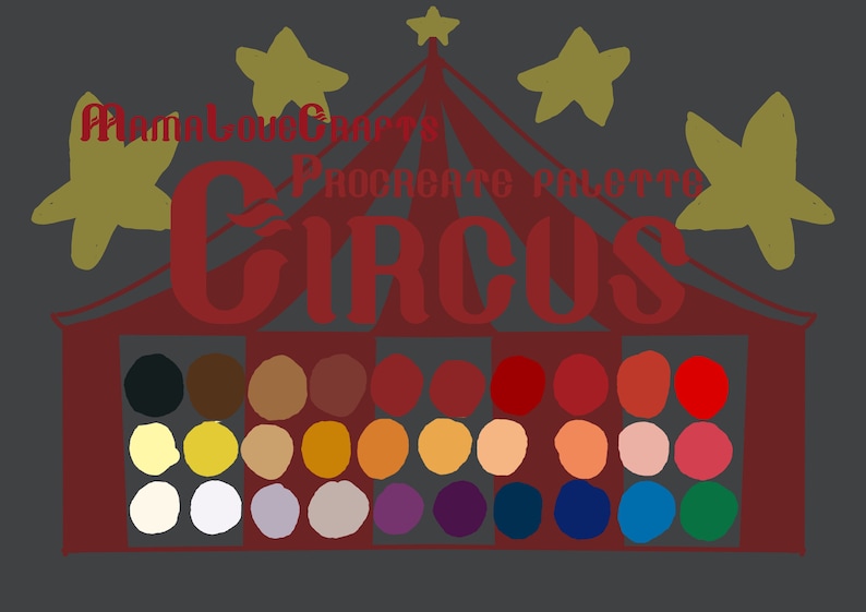 Circus Big Top Theme Color Palette for Procreate - Etsy