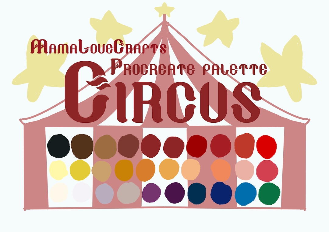 Circus Big Top Theme Color Palette for Procreate - Etsy