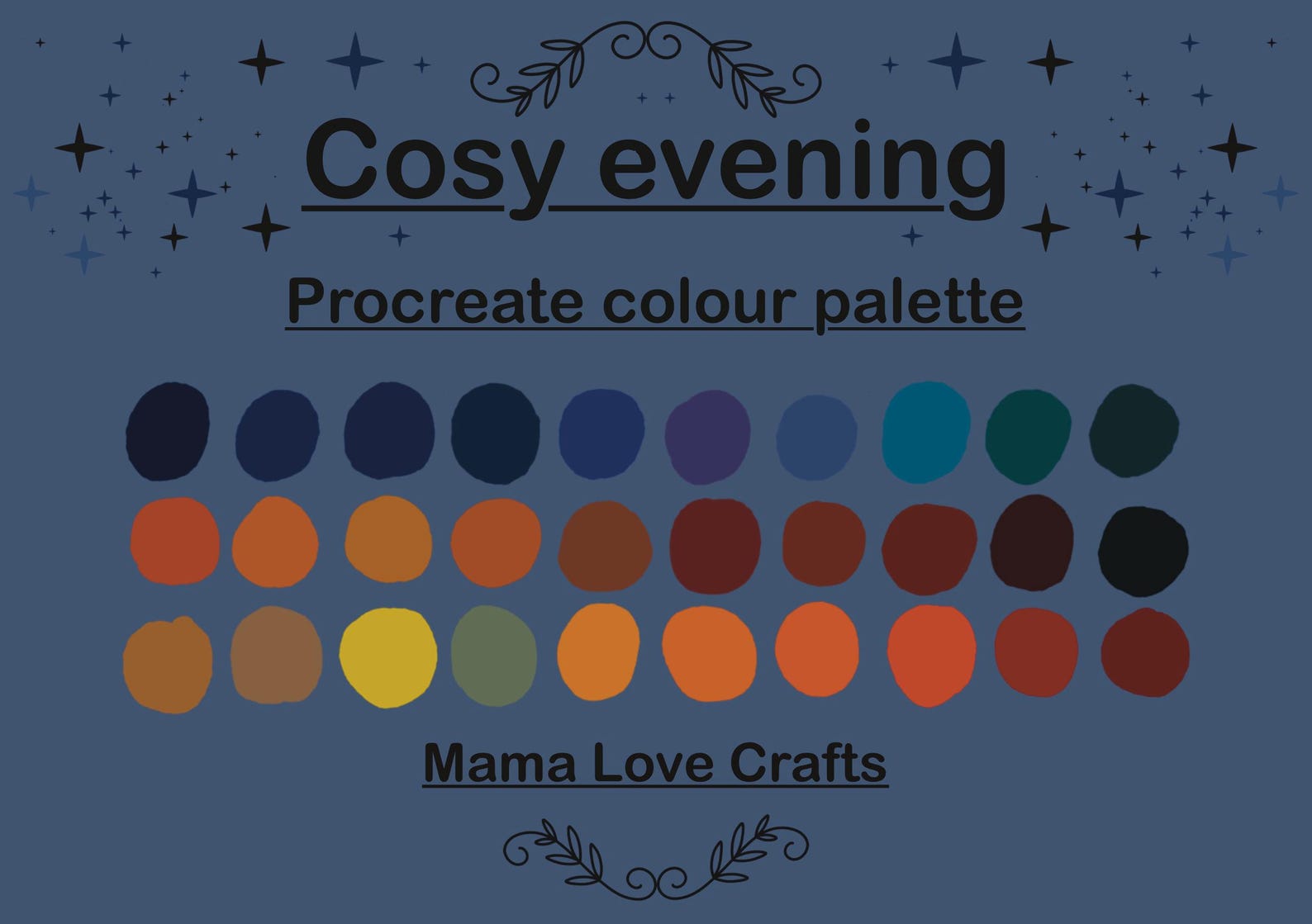 Cosy Evening Campfire Procreate Colour Palette Digital Download - Etsy