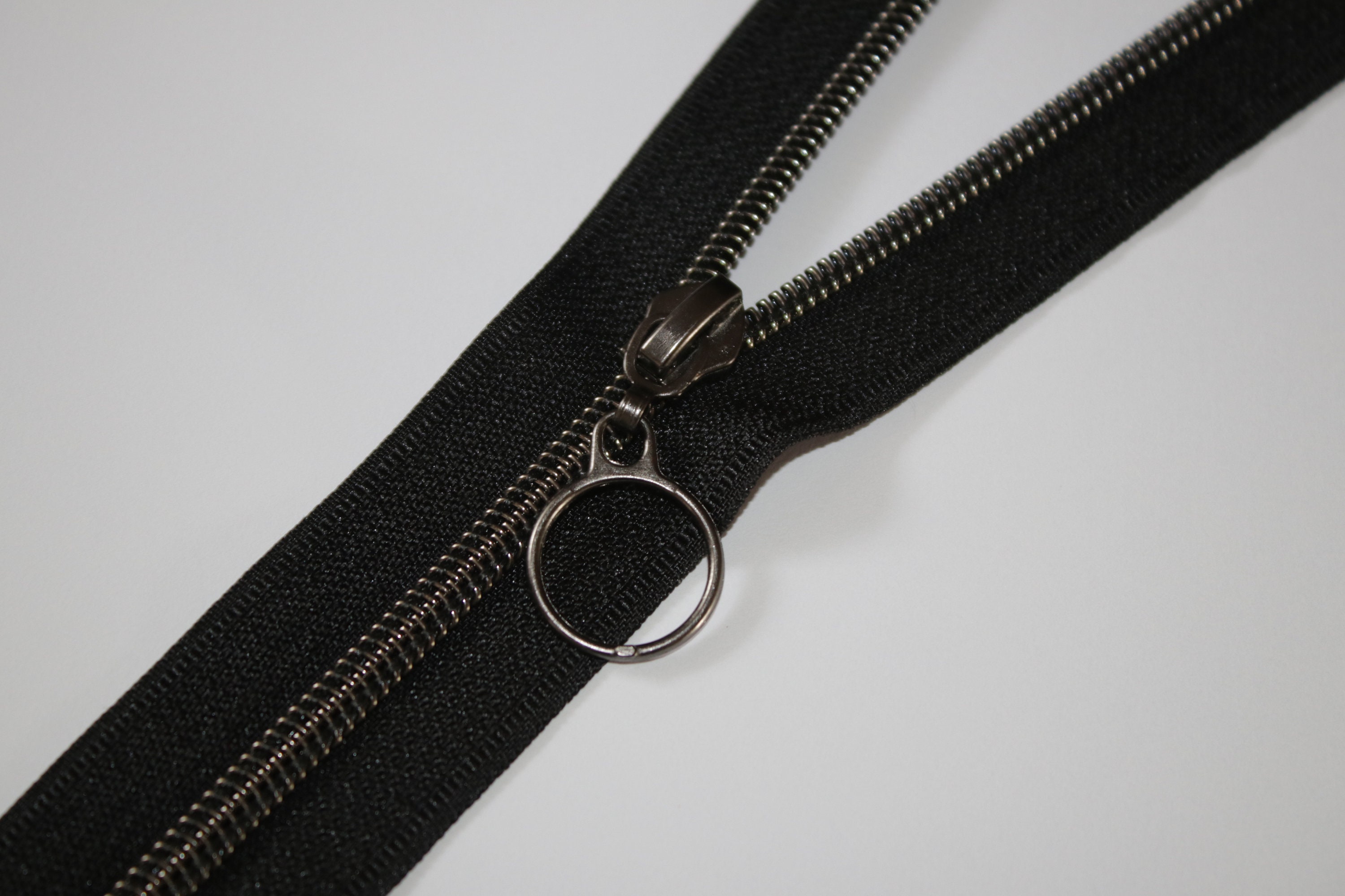 Metall-reißverschluss Schwarz-silber 5mm Mit Ring-zipper EUR - Etsy