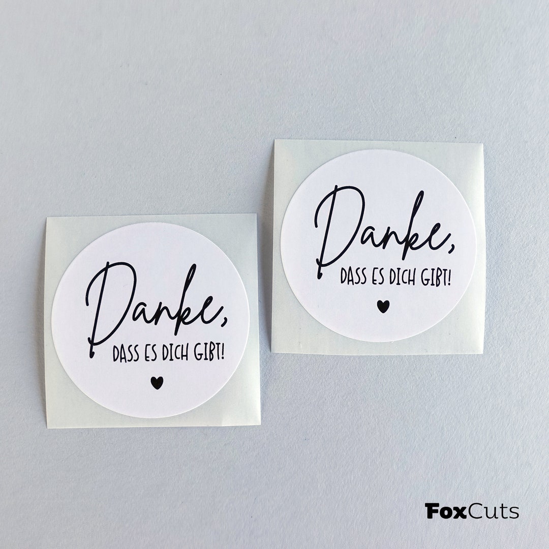 Aufkleber danke, Dass Es Dich Gibt, Sticker Für Geschenke, Etiketten Zum Verpacken Als Beilage ...
