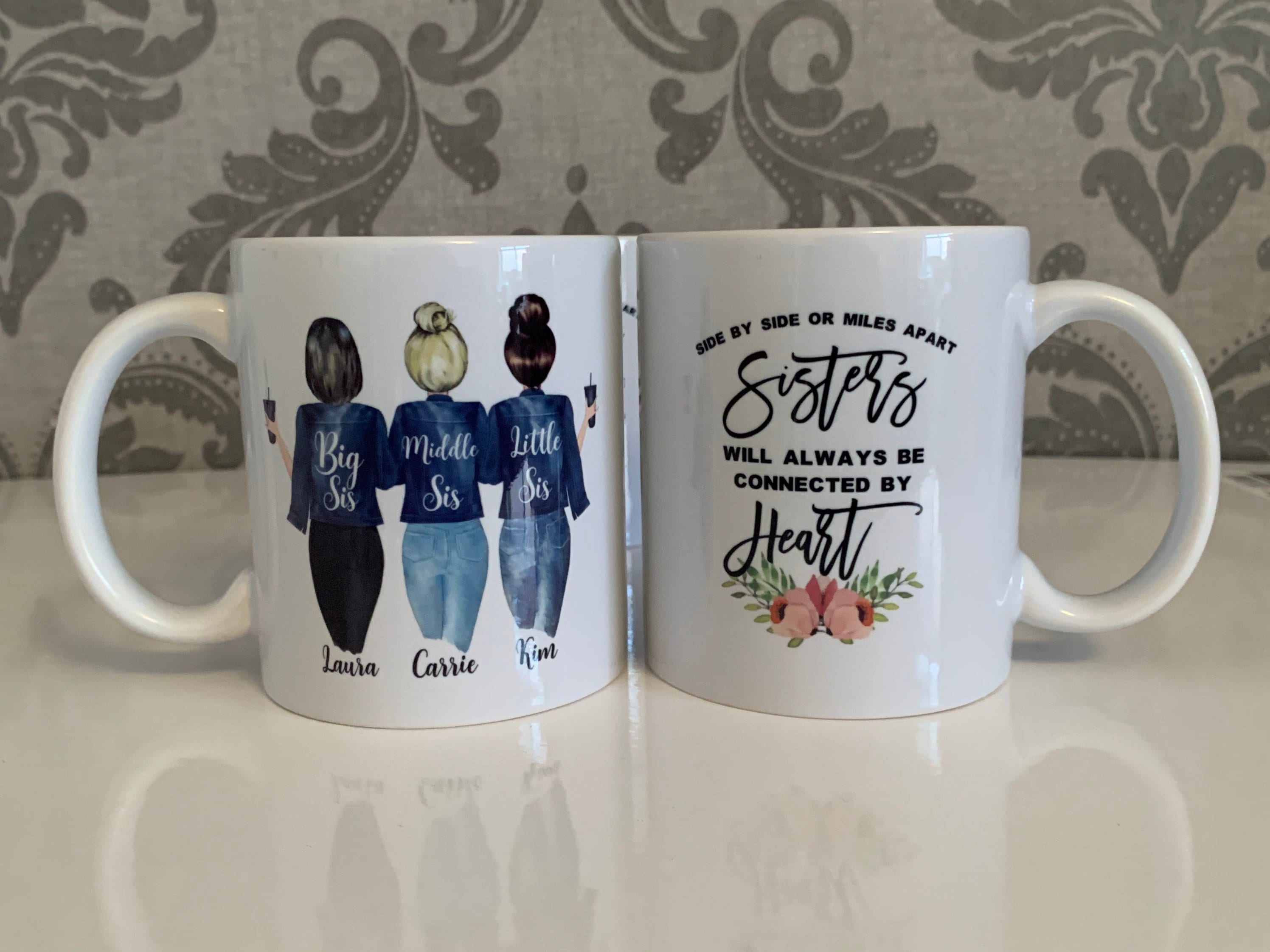 Sister Mugs//sisters Gift//side by Side//sisters at - Etsy Canada