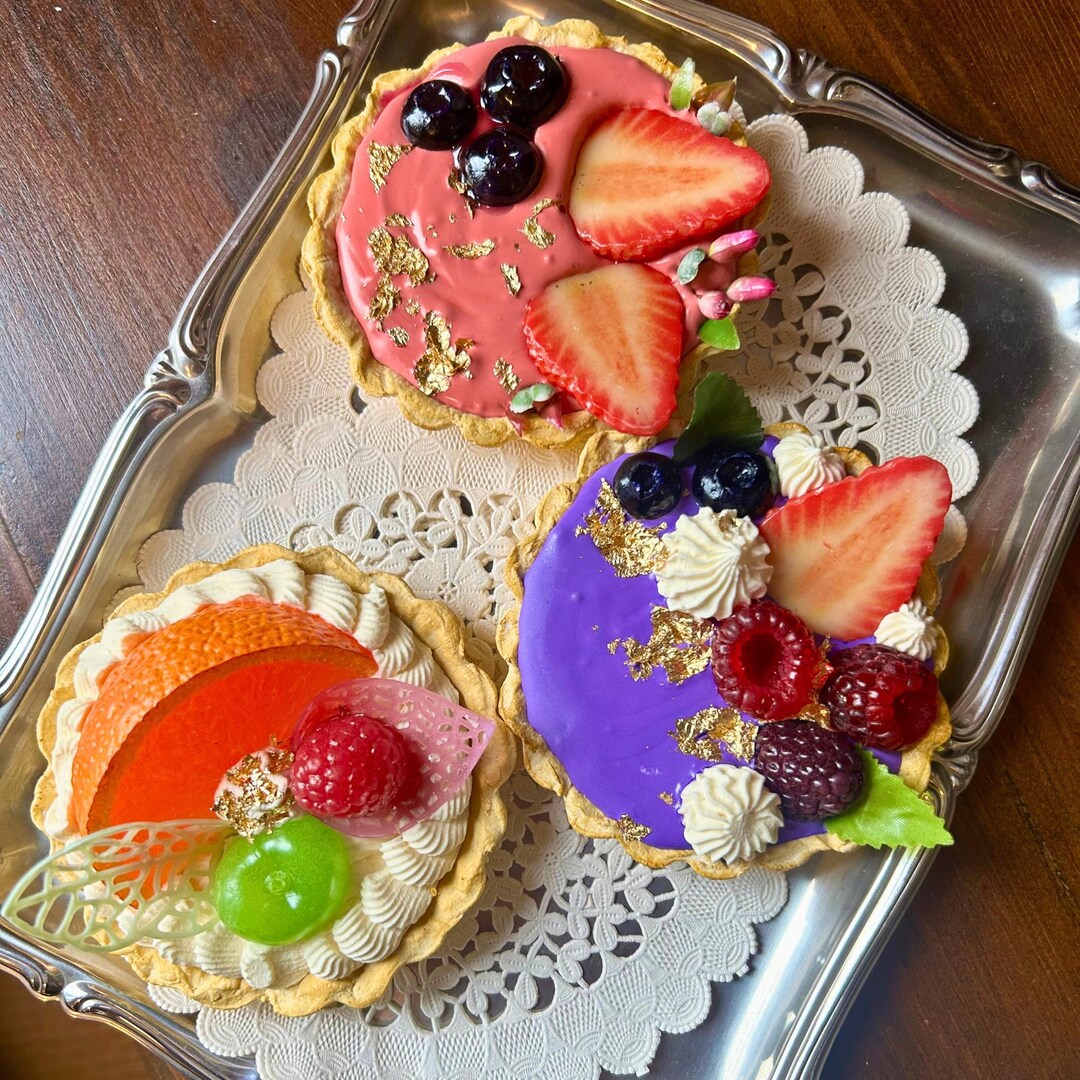Small - Boujee Fake Food Cream Tarts, Artisan-crafted, Delectable ...