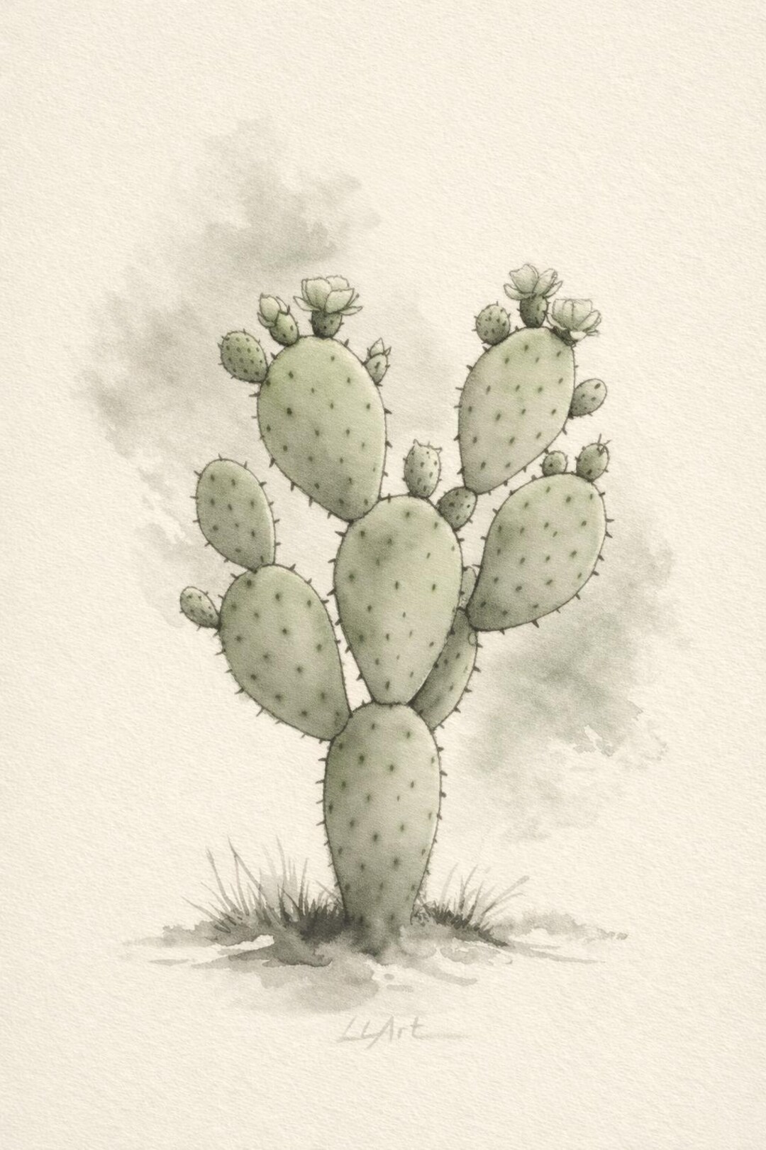 Desert Cactus Study Art Set | Saguaro Prickly Pear Barrel Cactus | Ink ...