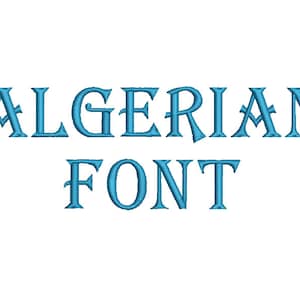 Algerian Font - Embroidery Font Design - Instant Download - 3 Sizes ...