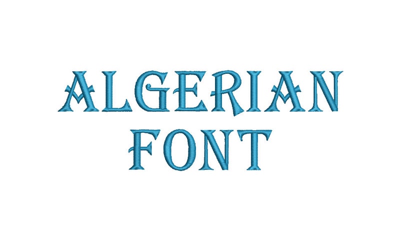 Algerian Font Embroidery Font Design Instant Download 3 - Etsy