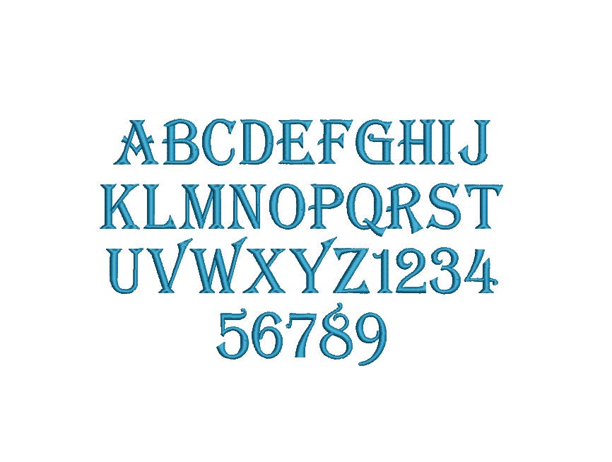 Algerian Font Embroidery Font Design Instant Download 3 | Etsy