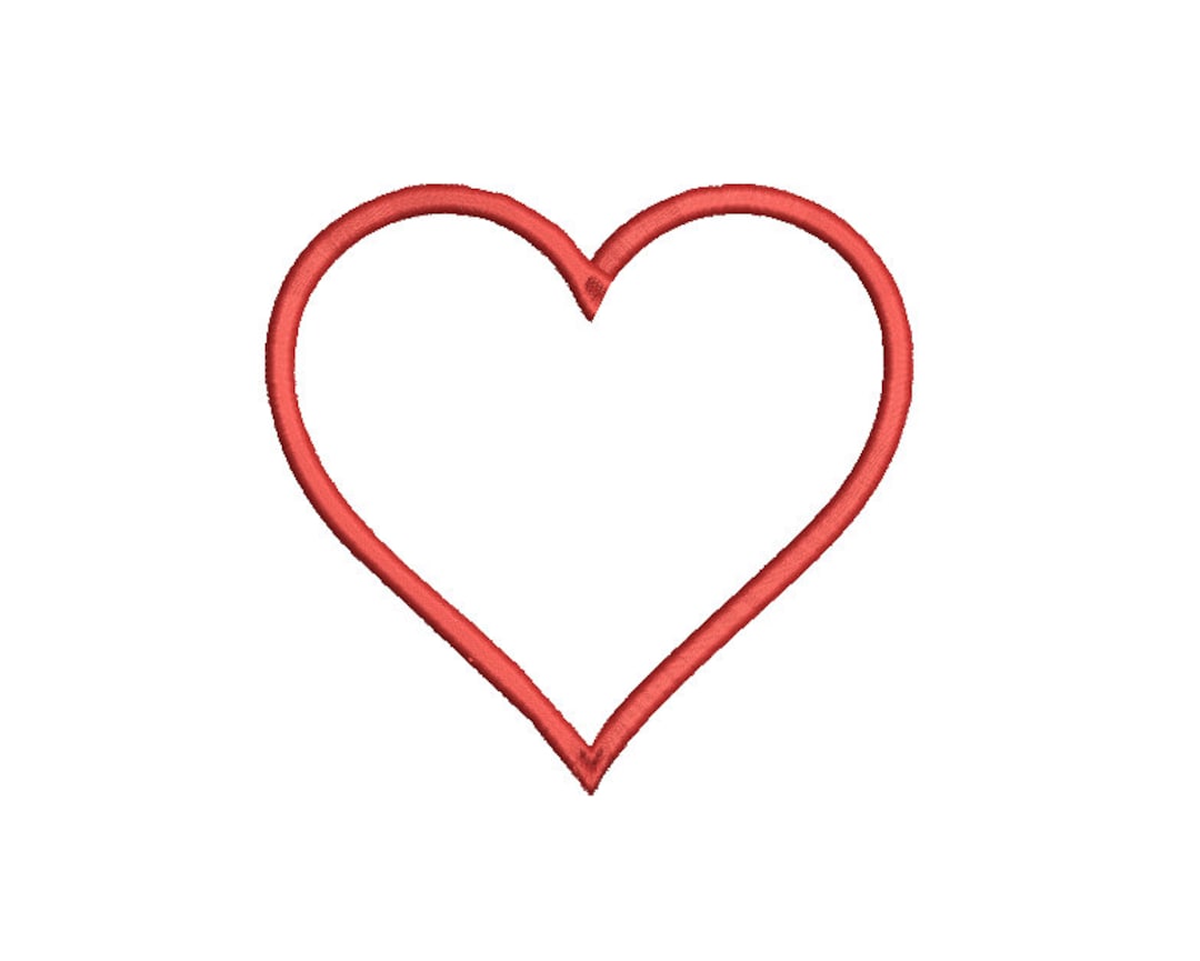 Heart Outline - Embroidery Design File - Instant Download - Available ...