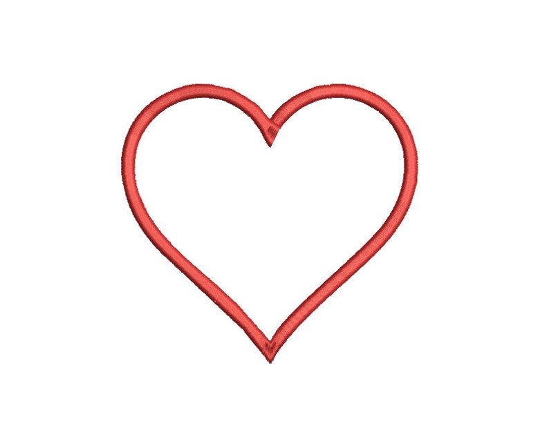 Heart Outline Embroidery Design File Instant Download - Etsy