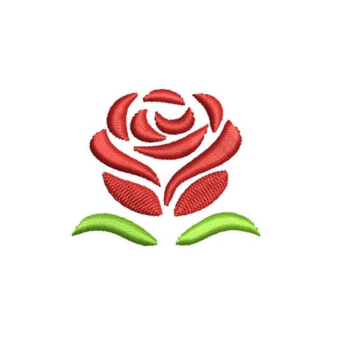 Red Rose Outline Machine Embroidery Design 10 Sizes Instant - Etsy