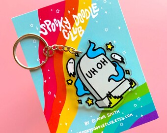 Gravestone Keychain - Etsy