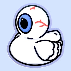 EYEBALL DUCK STICKER - Halloween Rubber Duck Sticker, Spooky Eyeball ...