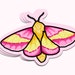 ROSY MAPLE MOTH Sticker Pink Moth Sticker, Pastel Stationery ...
