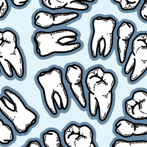 TEETH STICKER Waterproof Spooky Stickers, Weird Gifts, Dentist Dental ...