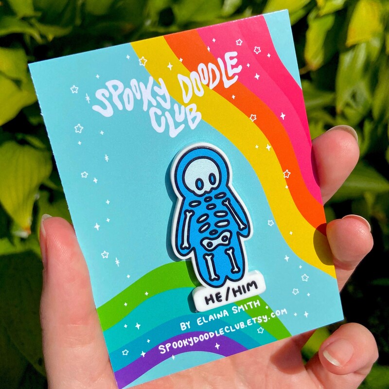 He/him Keychain - Etsy