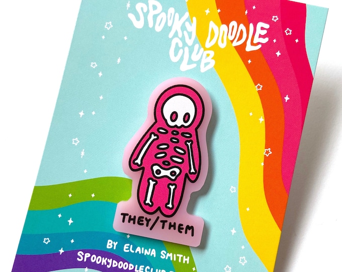 THEY/THEM Pronoun Pin ~ Gender Identity Pronoun Pin, Halloween Style ...