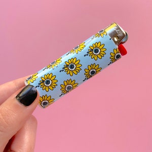 CRYING SUNFLOWER LIGHTER Floral Eyeball Bic Lighter Creepy - Etsy