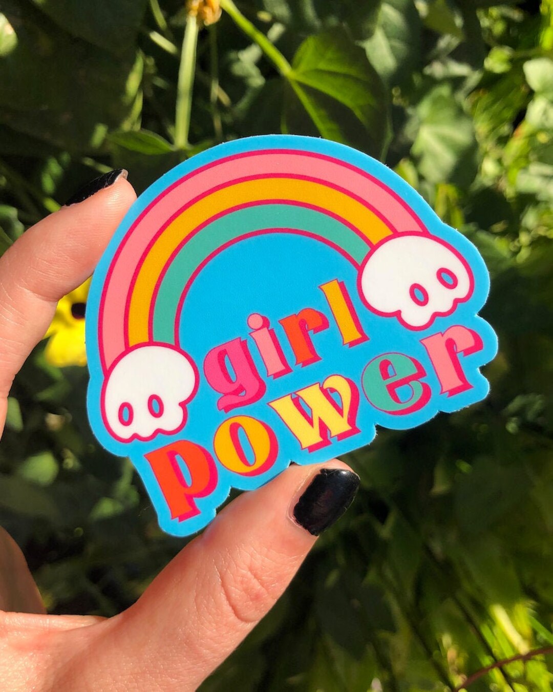 Girl Power Vinyl Sticker - Rainbow Skull, Waterproof Decal - Etsy