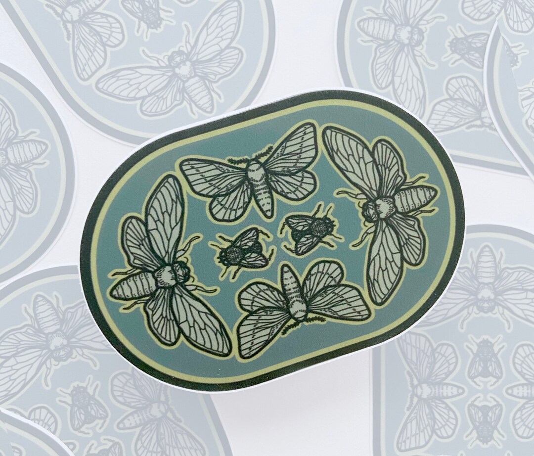 MOSSY MOTH STICKER - Sage Green Moth Vinyl Sticker, Witchy Insect ...