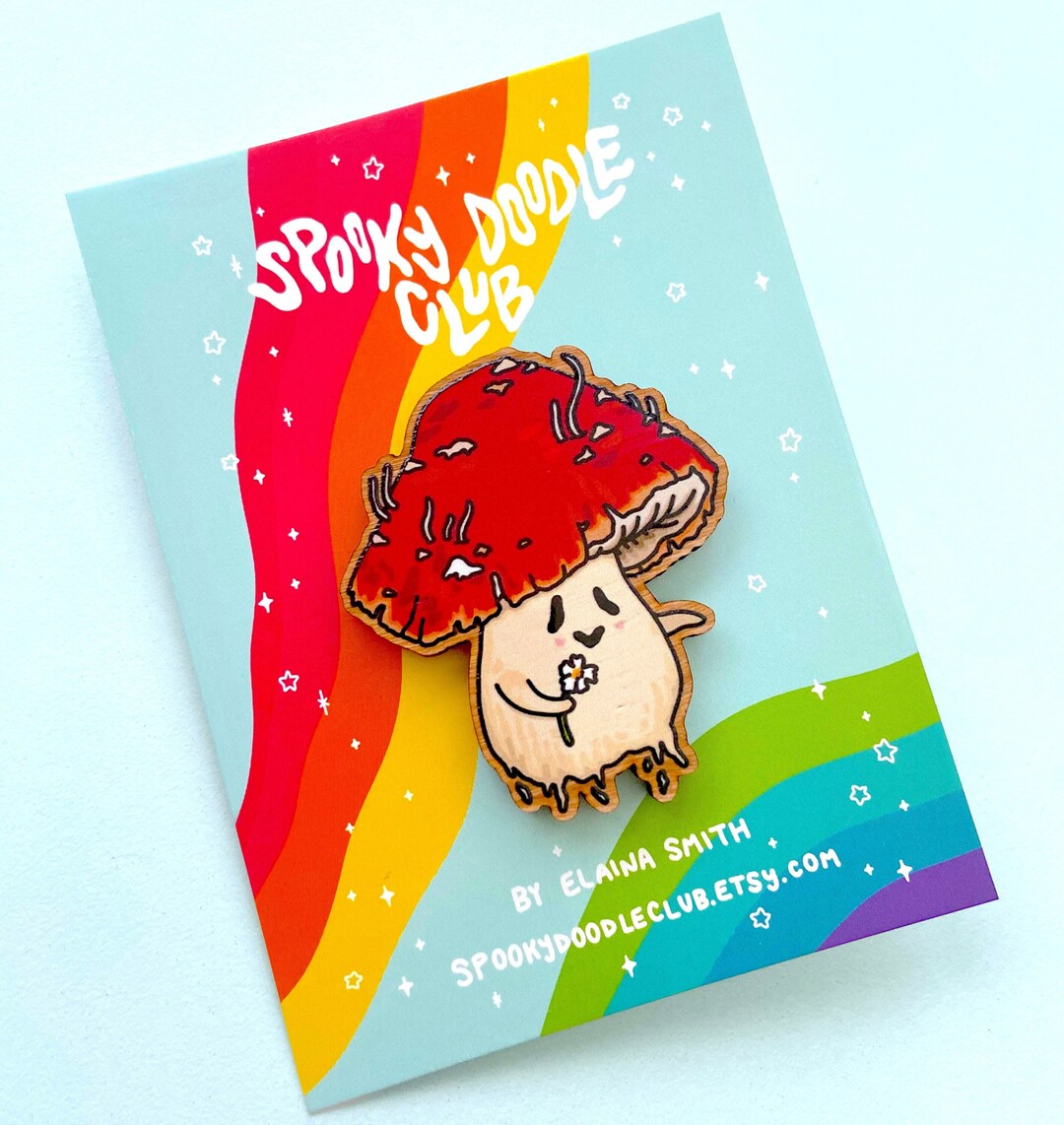 Wooden Mushroom Pin ~ MUSHBUDDY PIN ~ Amanita Mushroom Pal, Fungi ...