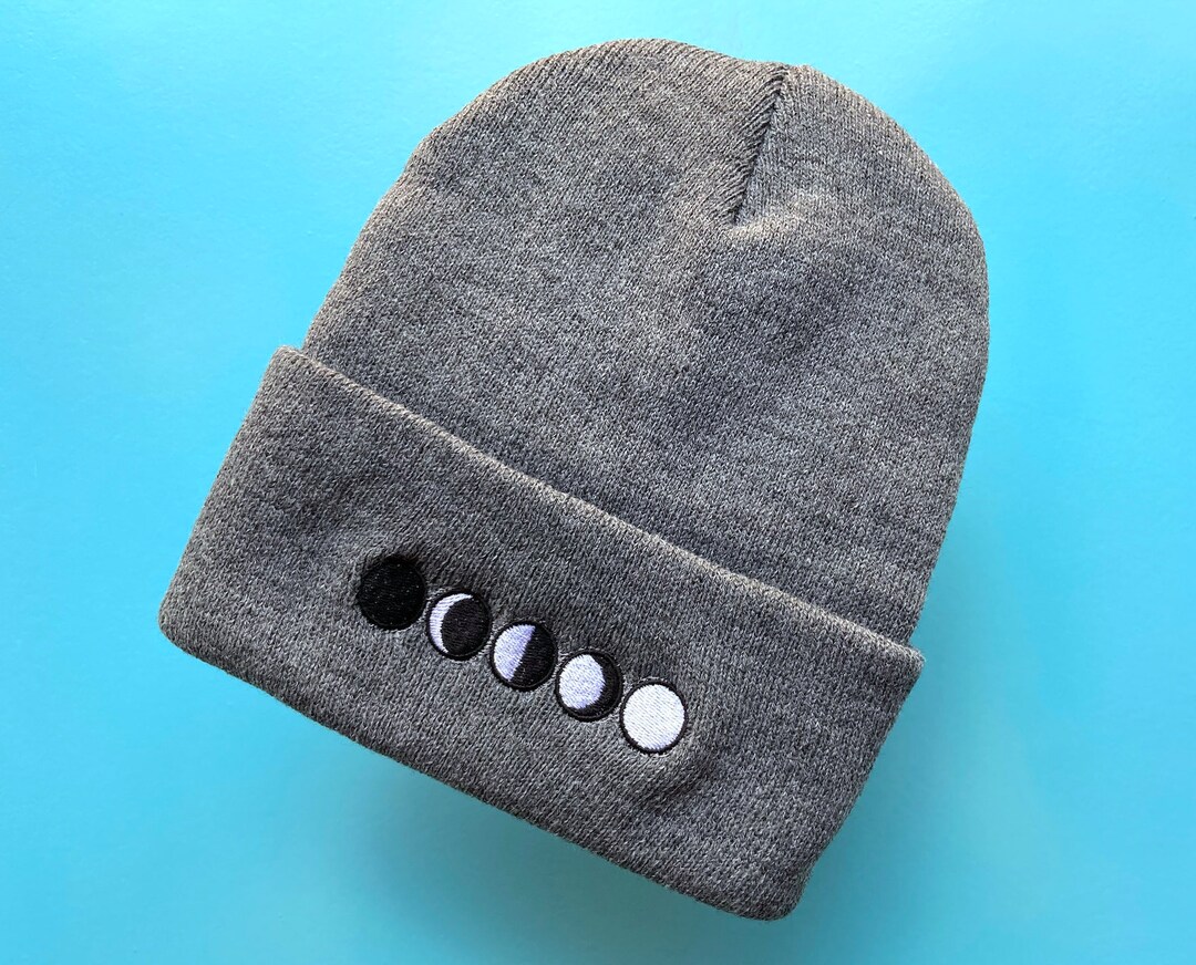 MOON PHASE BEANIE - Spooky Doodle Club Embroidered Beanie - Etsy