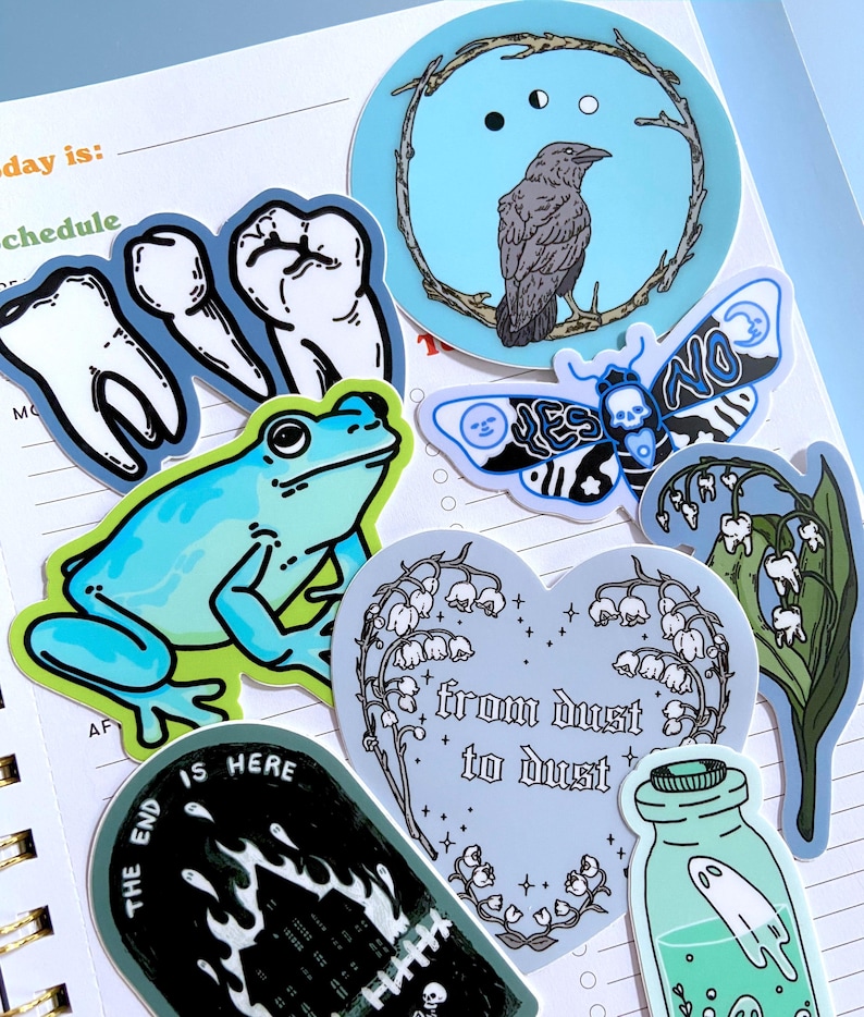 LILY TEETH STICKER - Macabre Lily of the Valley Art Sticker, Vinyl ...