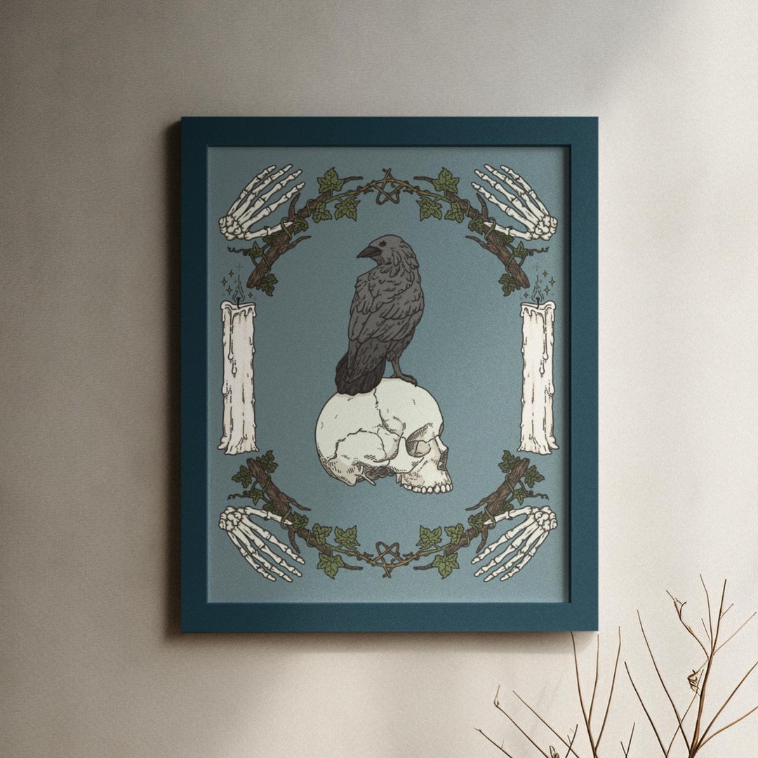 NEVERMORE RAVEN POSTER Spooky Art Print, Edgar Allan Poe the Raven ...