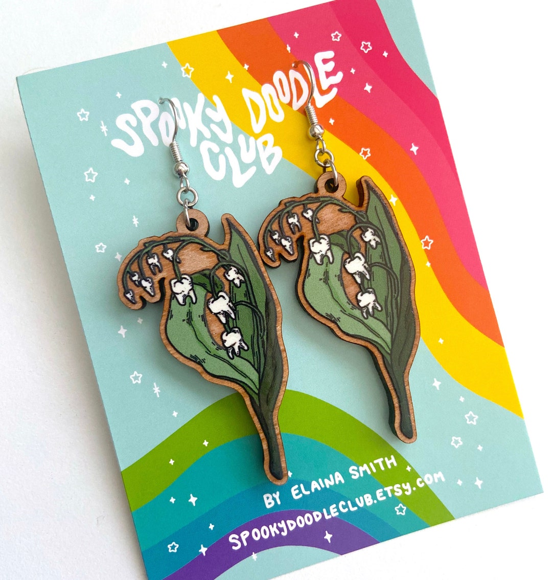 LILY TEETH EARRINGS - Creepy Human Tooth Jewelry, Macabre Aesthetic ...