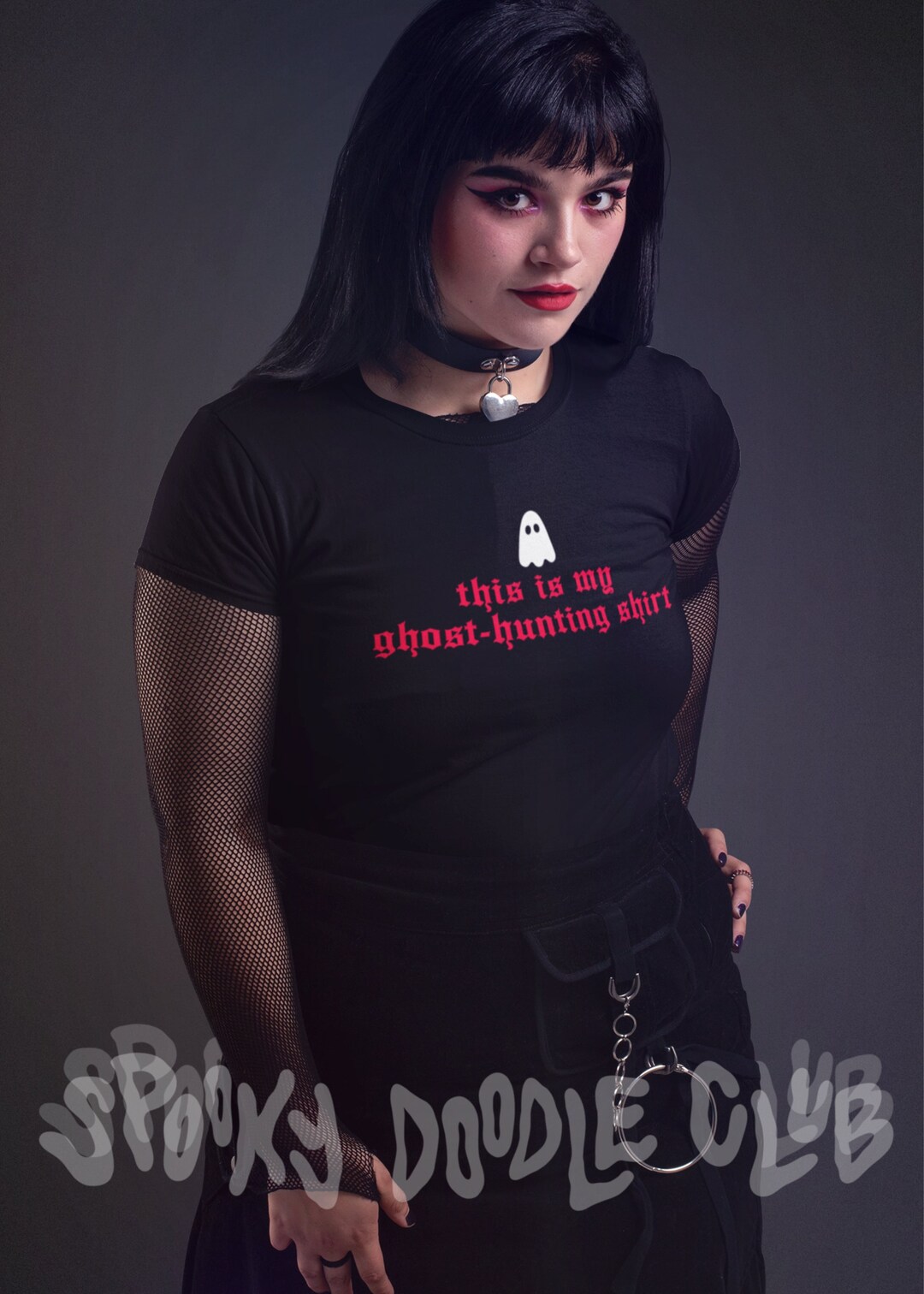 GHOST-HUNTING SHIRT Gothic Halloween Ghost Shirt, Paranormal Goth ...